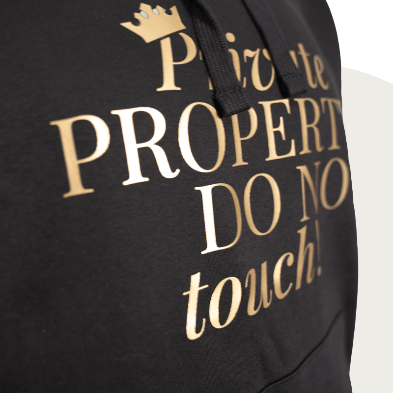Hoodie „Private PROPERTY DO NOT touch“ - diskrete Version